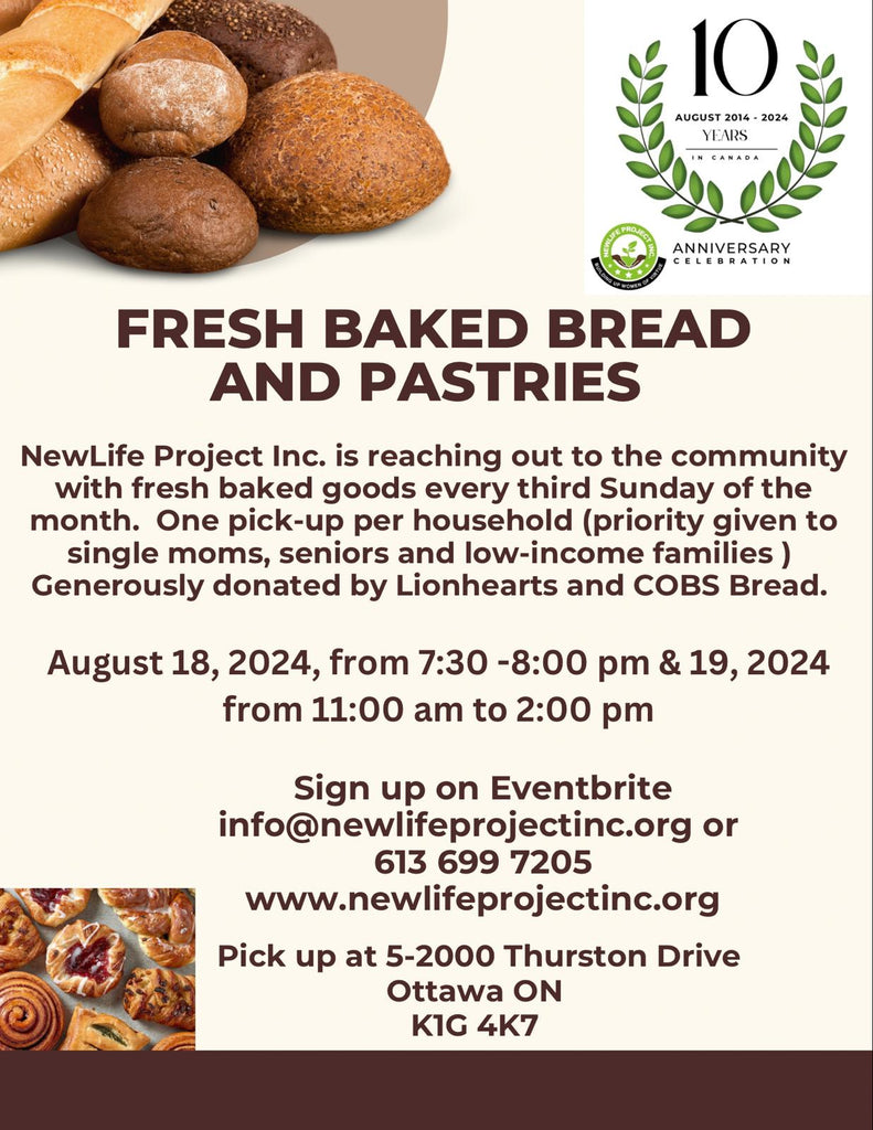 Free bread distribution– NewLife Projects Inc.